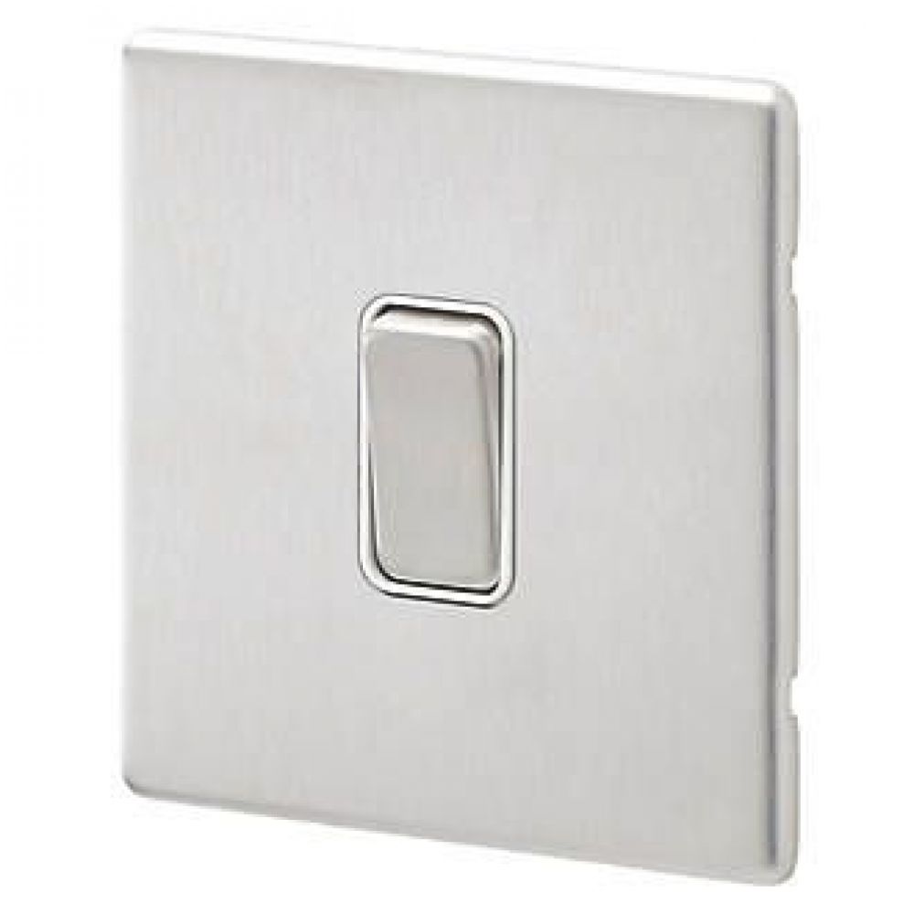 MK K24371BSSW 1G 20A SP 2-Way Switch, Brushed Stainless Steel, White ...