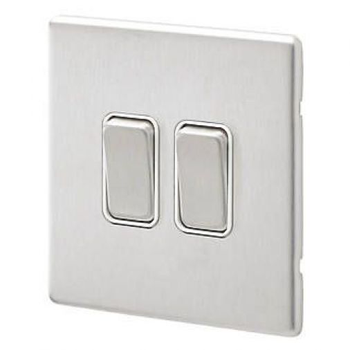 MK K24372BSSW 2G 20A SP 2-Way Switch, Brushed Stainless Steel, White ...